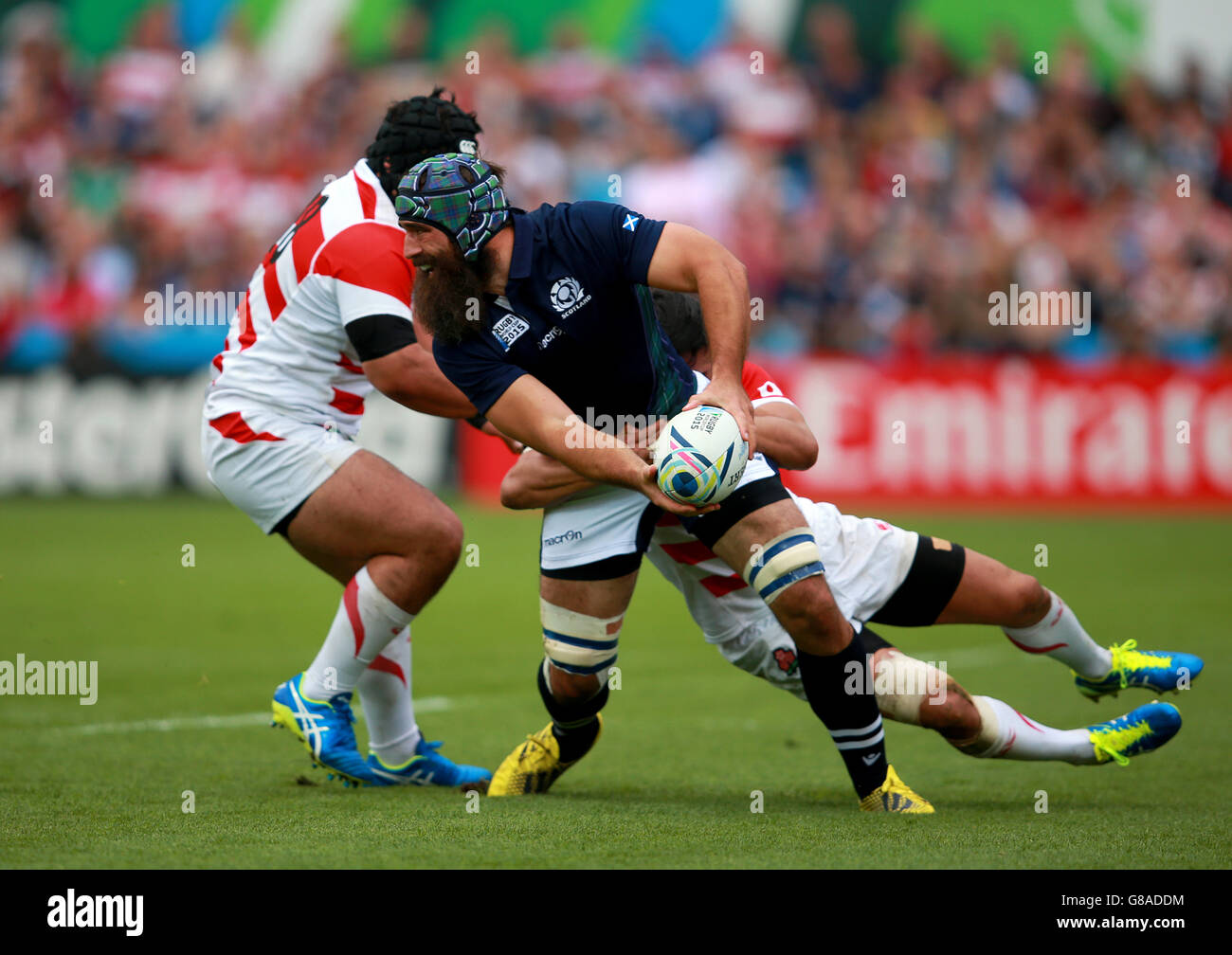 Scotland's Josh Strauss in action during the Rugby World Cup match at ...