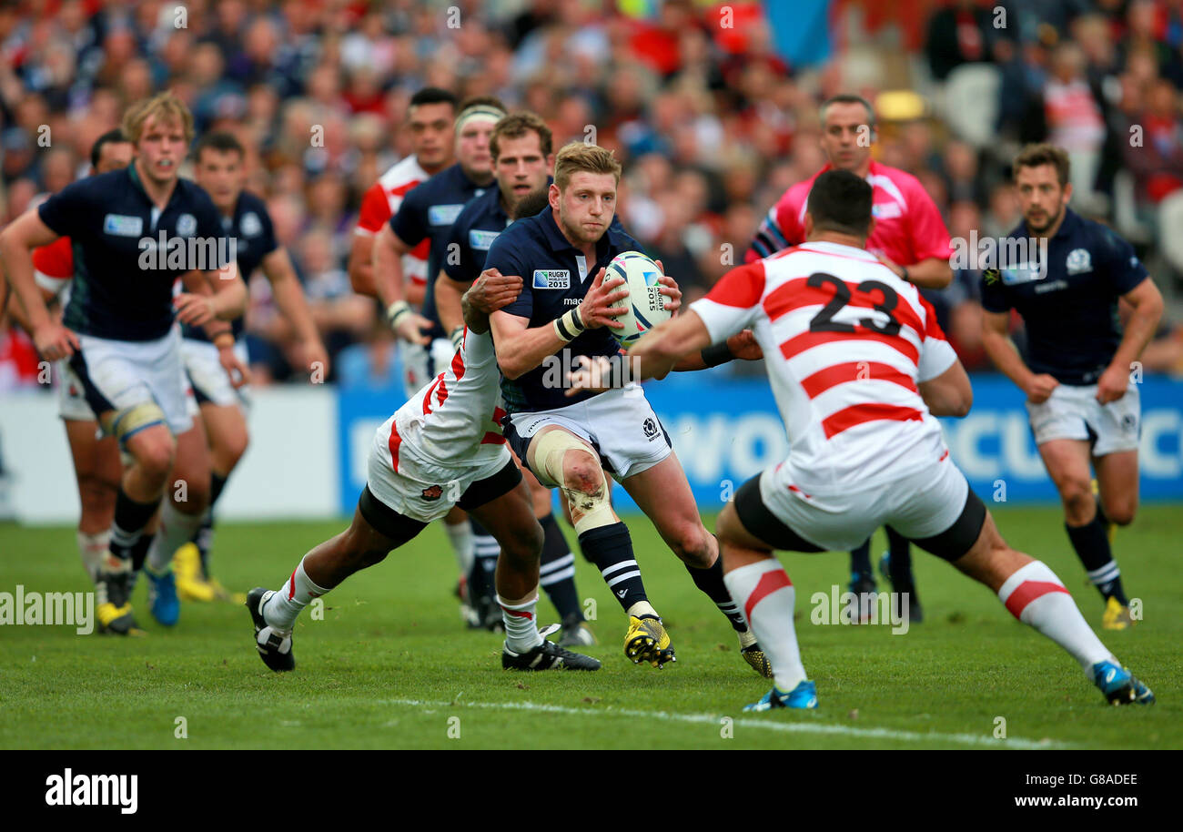 Scotland's Finn Russell in action during the Rugby World Cup match at ...