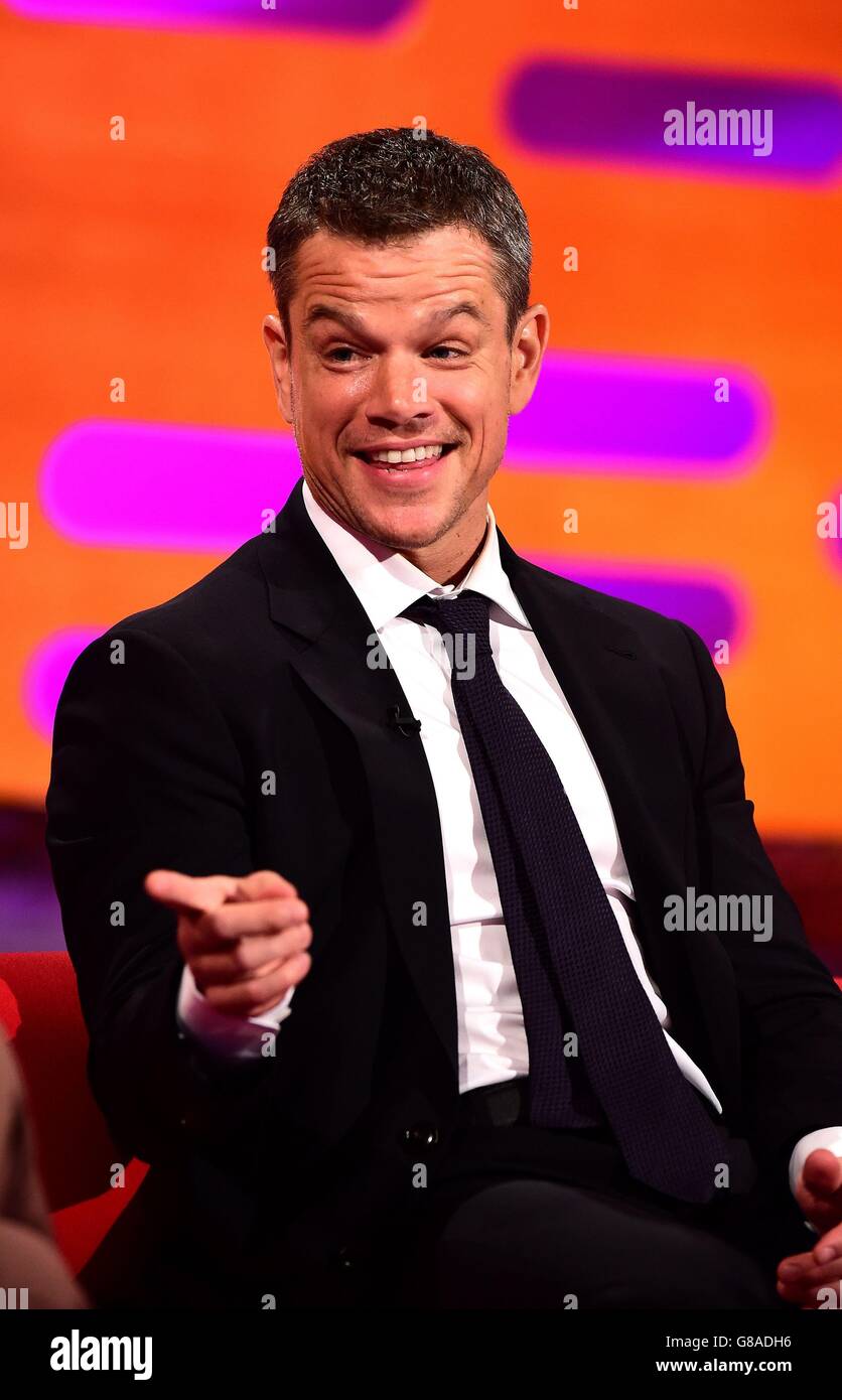 Matt damon filming graham norton show hi-res stock photography and ...