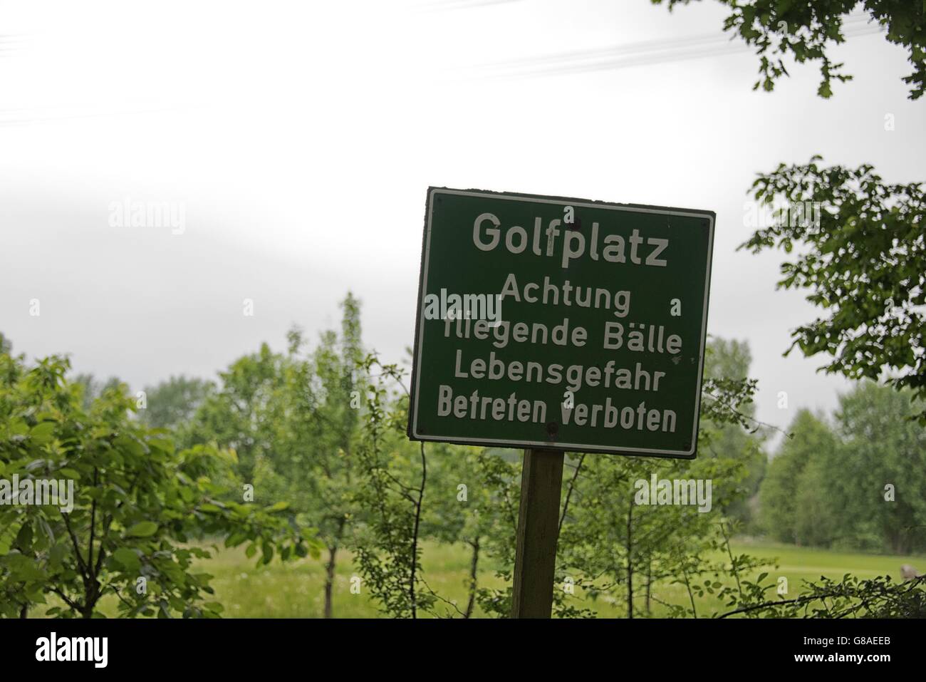 Beware of golf balls sign hi-res stock photography and images - Alamy