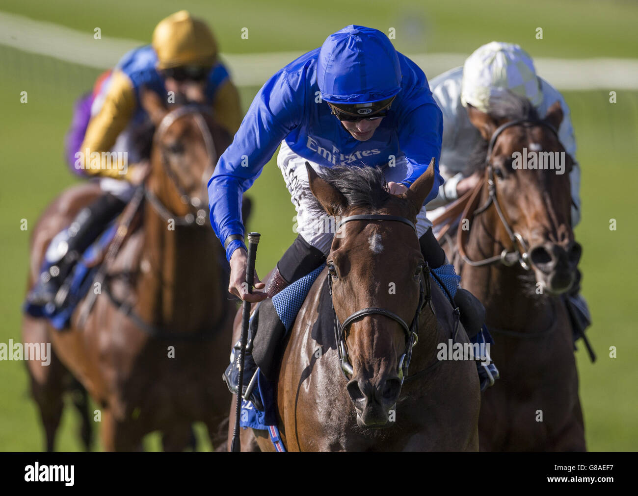 Promising Run ridden by James Doyle wins the Shadwell Rockfel Stakes ...