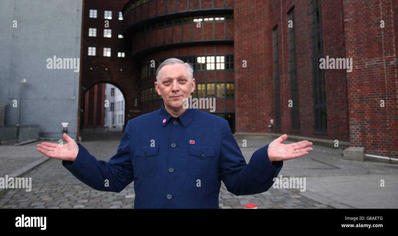Music producer Mark Reeder on 7 May 2016 at Checkpoint Charlie in ...