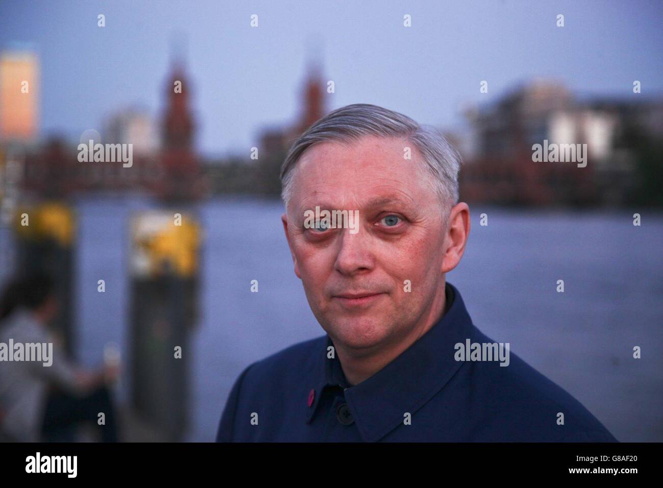 Music producer Mark Reeder on 7 May 2016 at Checkpoint Charlie in ...