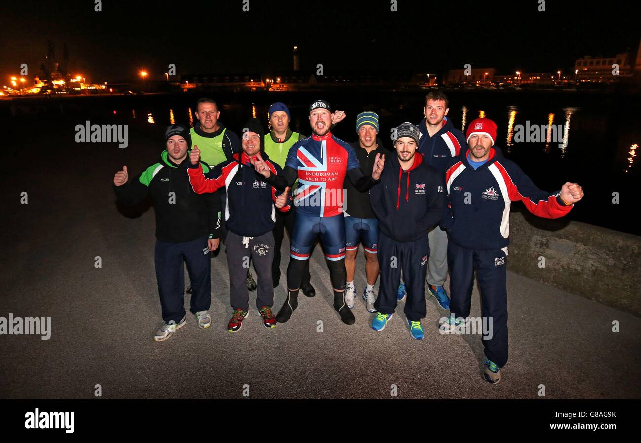 Help for Heroes Arch to Arc team Inspire celebrate after completing the ...