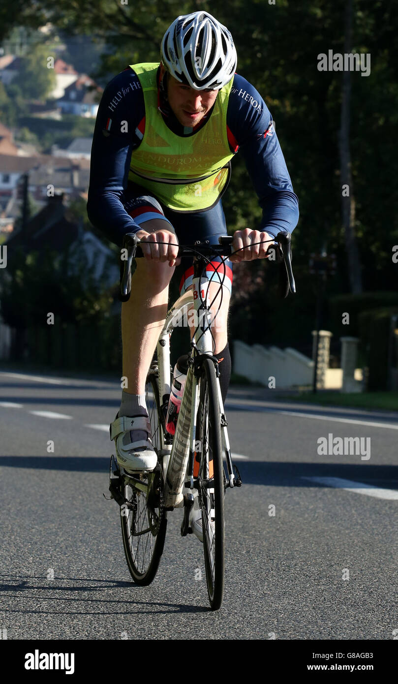Help for Heroes Arch to Arc athlete Luke Reeson heads uphill through ...