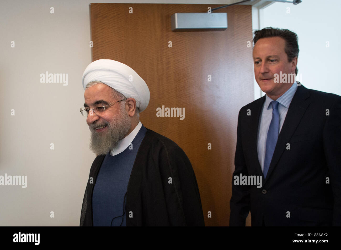 Prime Minister David Cameron meets Iranian President Hassan Rouhani at ...