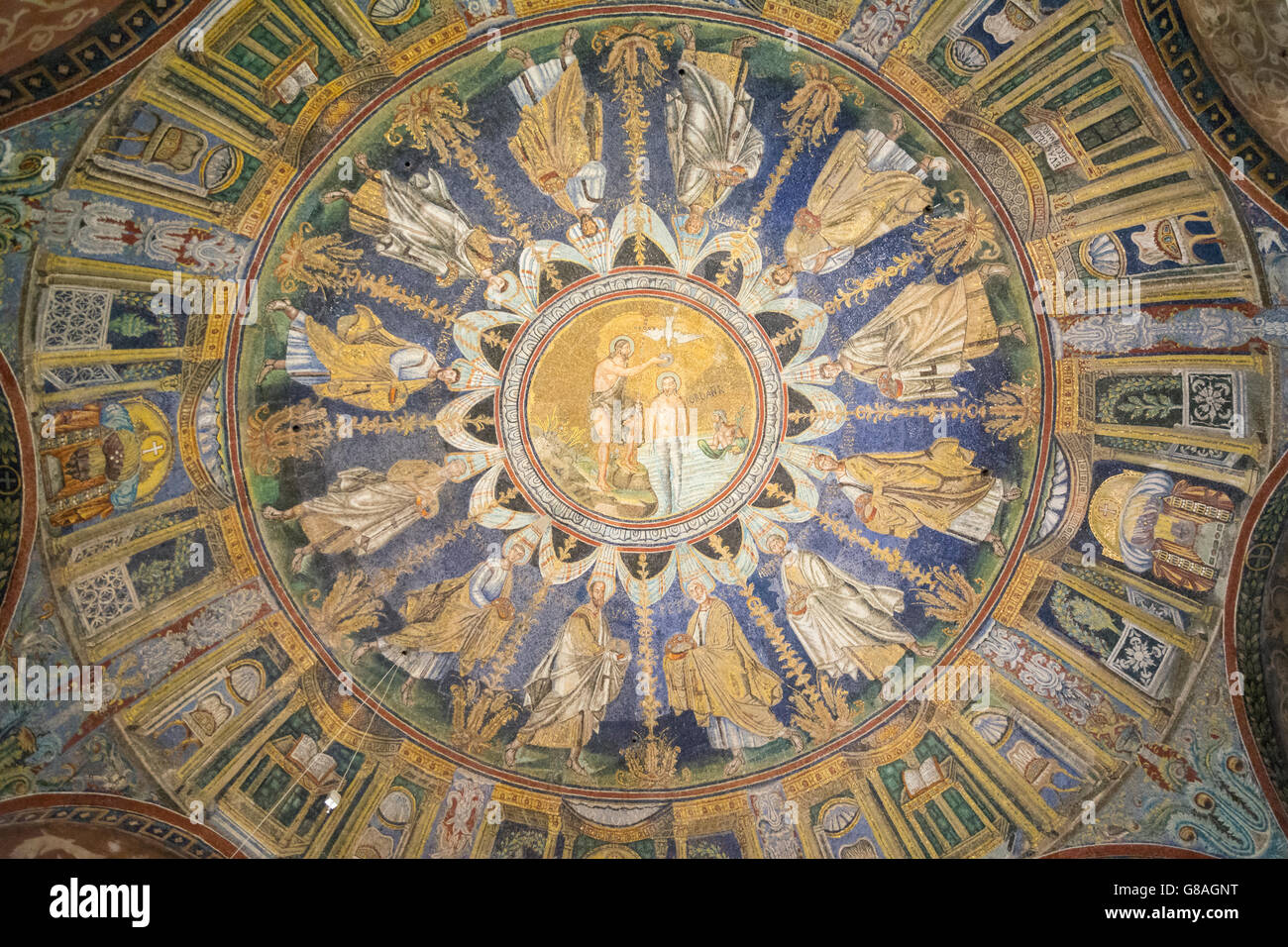 Ravenna,Italy-august 21,2015:front view of the particular inside of the ...