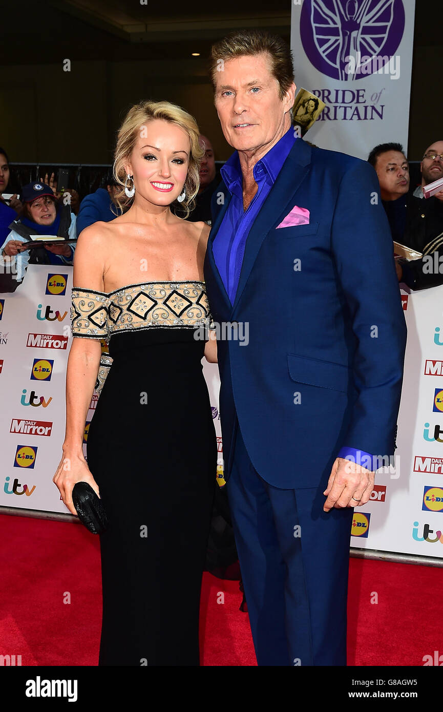 David Hasselhoff and Hayley Roberts arriving for The Pride of Britain ...