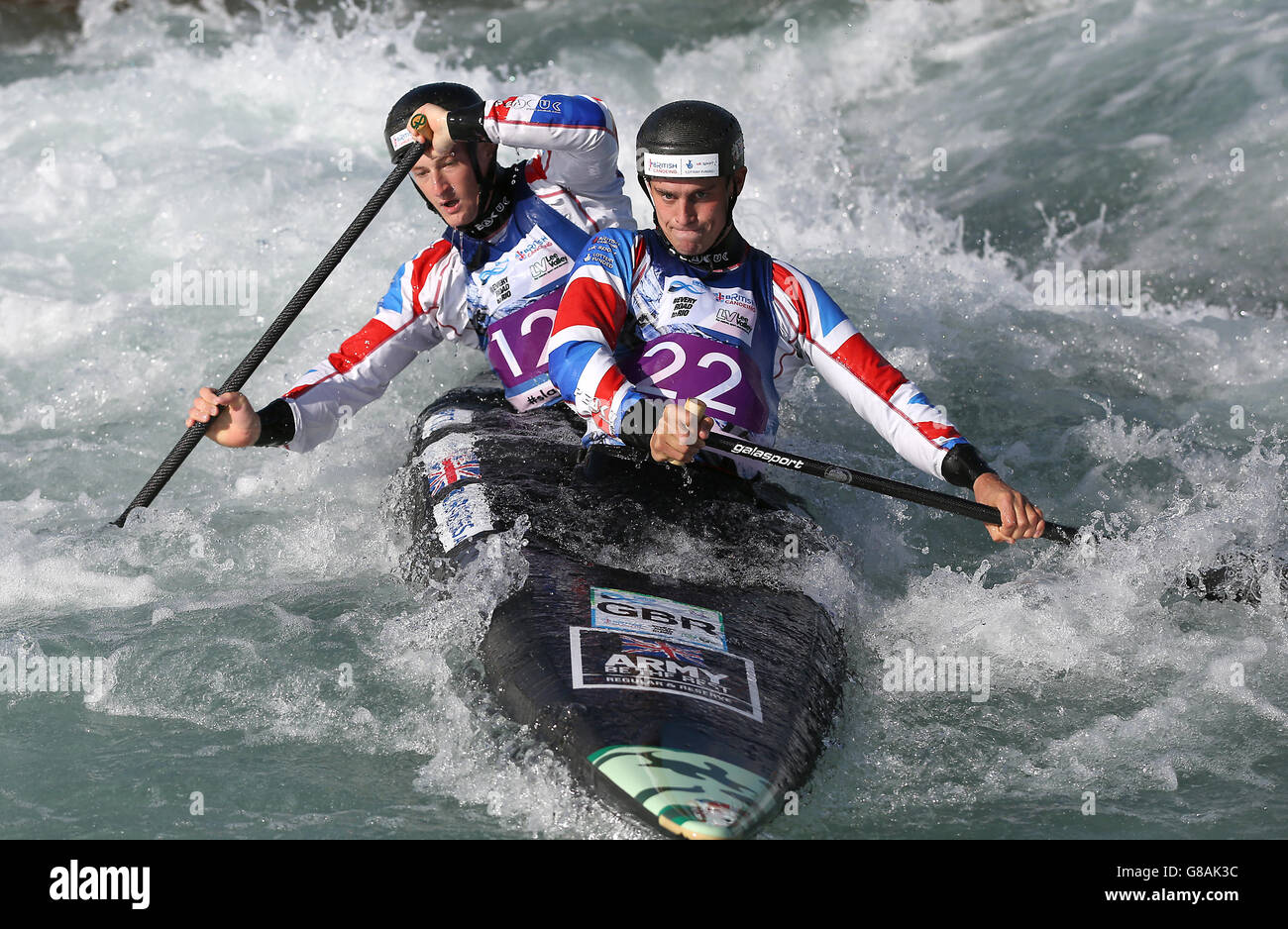 Great Britain's Greg Pitt (left) and Adam Burgess during the semi final ...
