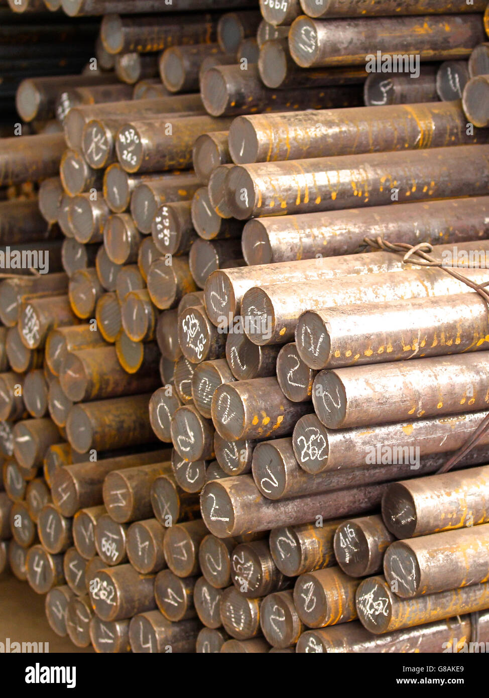 metal round billets for further processing Stock Photo - Alamy