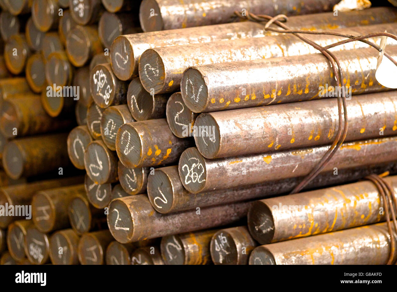 metal round billets for further processing Stock Photo - Alamy