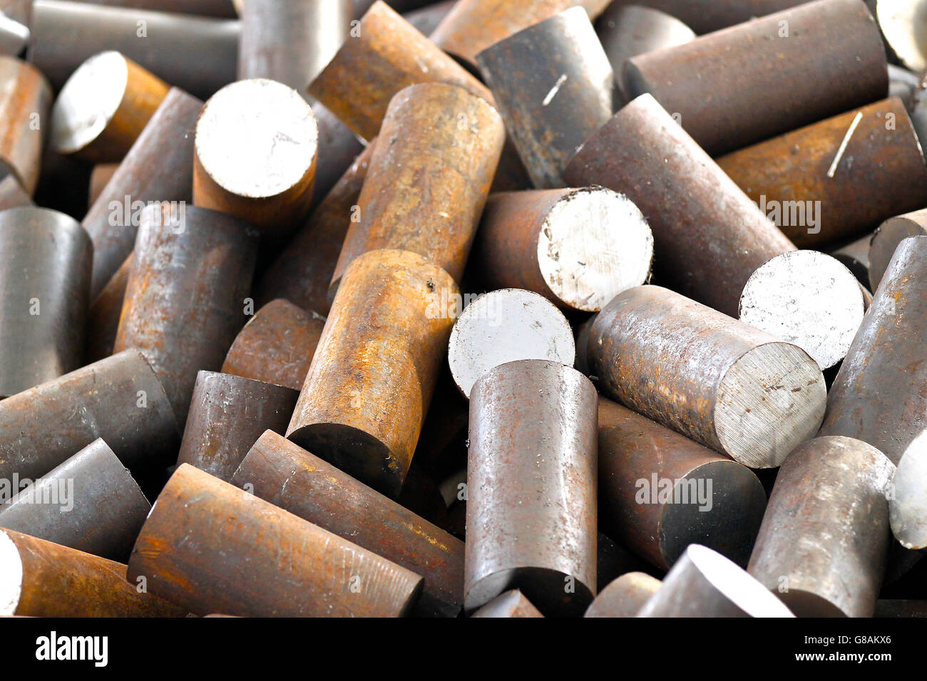 metal round billets for further processing Stock Photo - Alamy