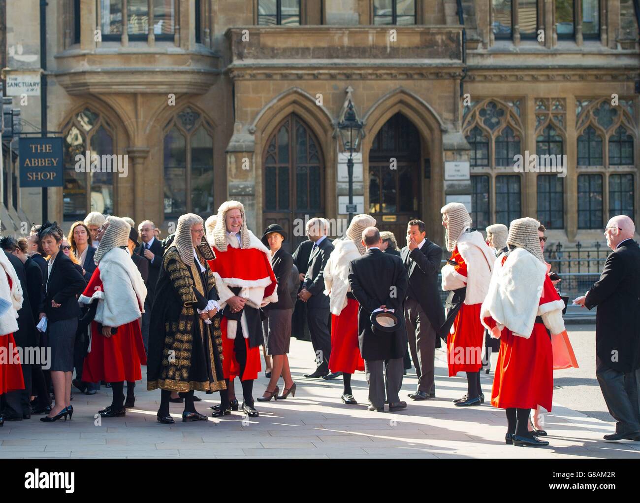 Judges and other members of the legal profession arrive at Westminster ...