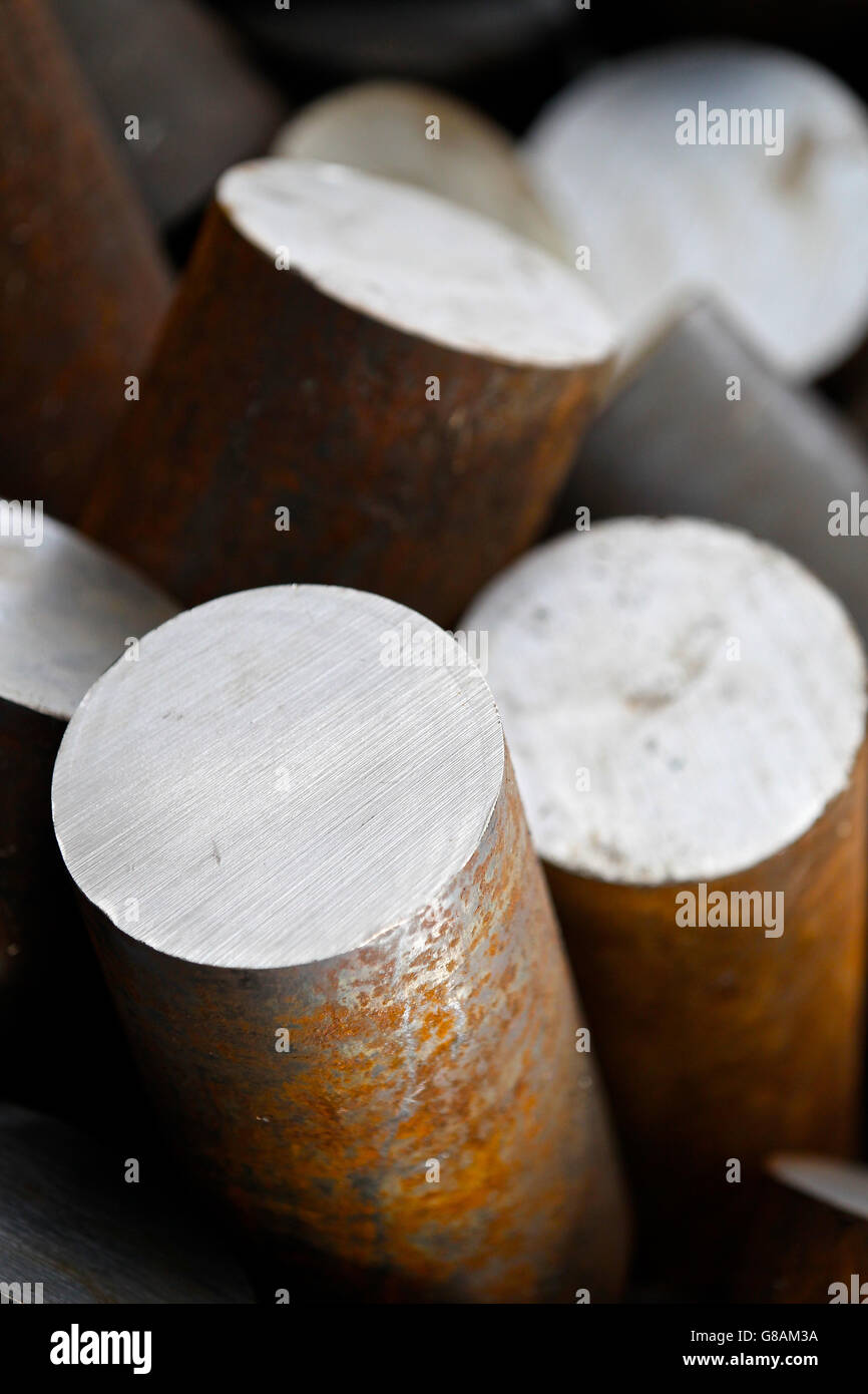 metal round billets for further processing Stock Photo - Alamy