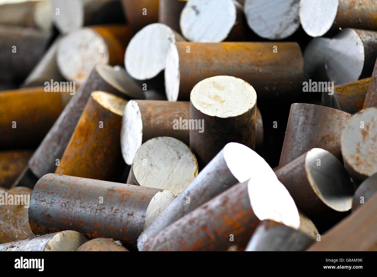 metal round billets for further processing Stock Photo - Alamy