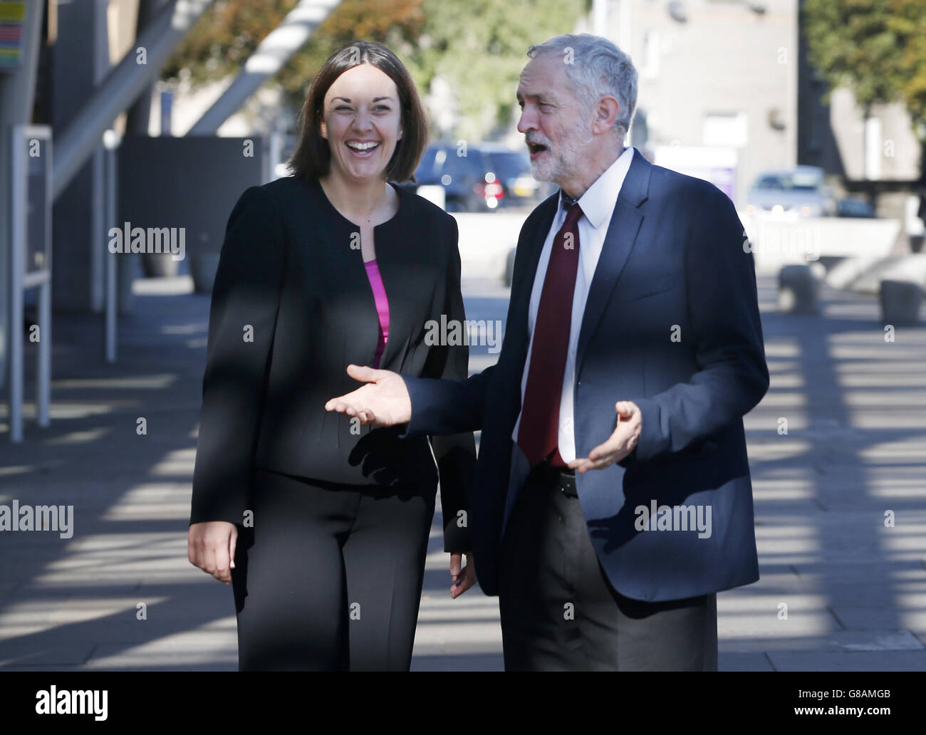 Labour party leader Jeremy Corbyn (right) and Scottish Labour leader ...