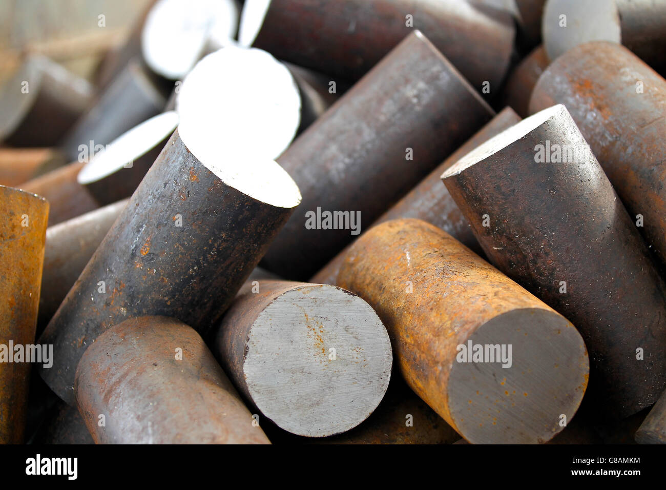 metal round billets for further processing Stock Photo - Alamy