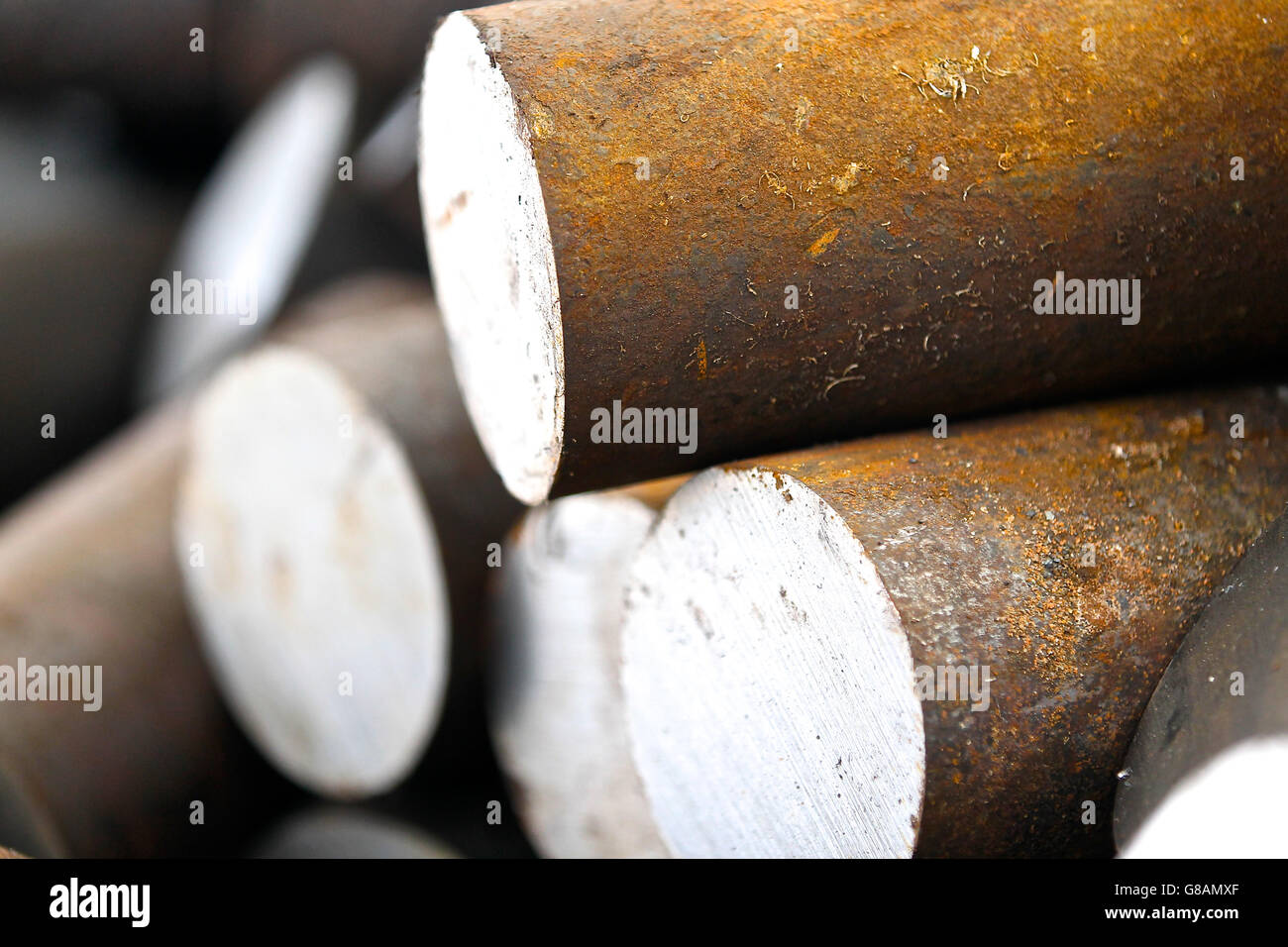 metal round billets for further processing Stock Photo - Alamy