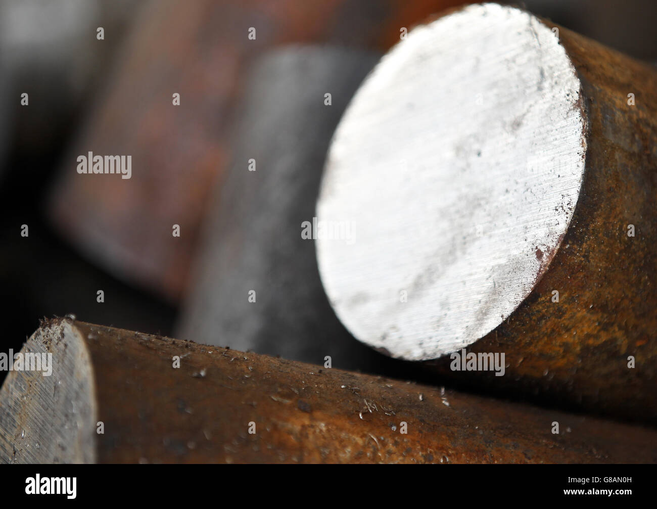 metal round billets for further processing Stock Photo - Alamy