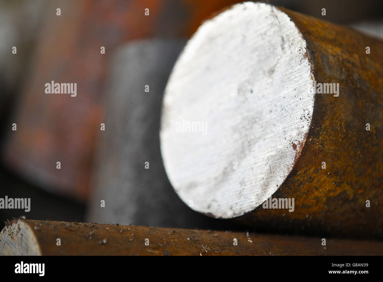 metal round billets for further processing Stock Photo - Alamy