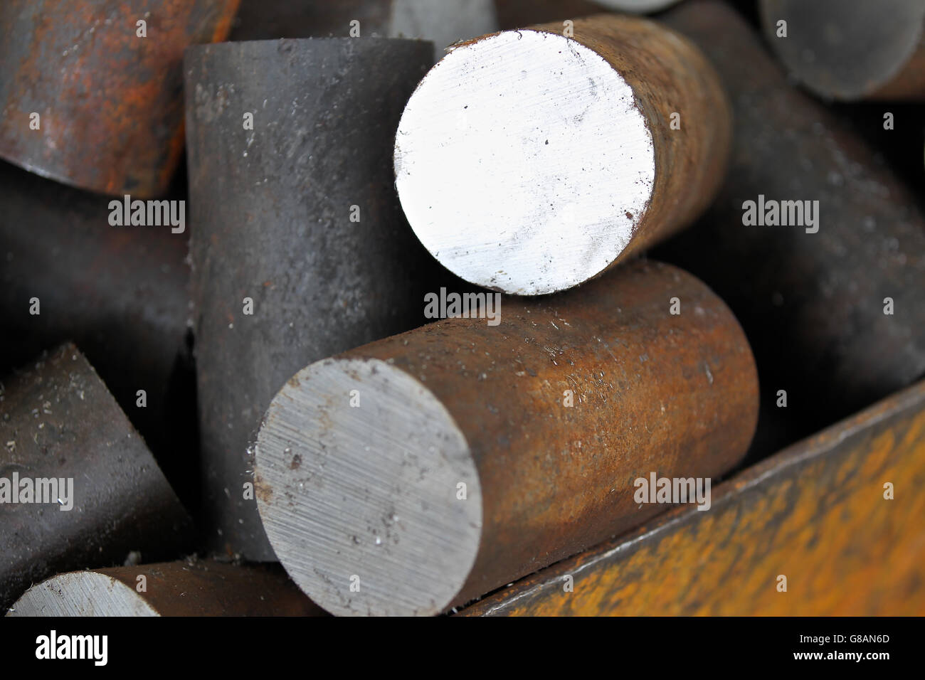 metal round billets for further processing Stock Photo - Alamy