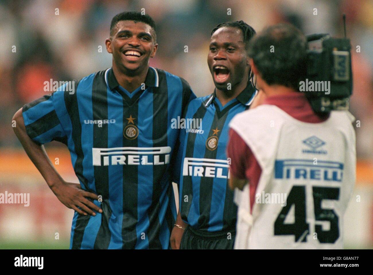 SOCCER FRIENDLY ... Inter Milan v Manchester United. Left: Nwankwo Kanu ...