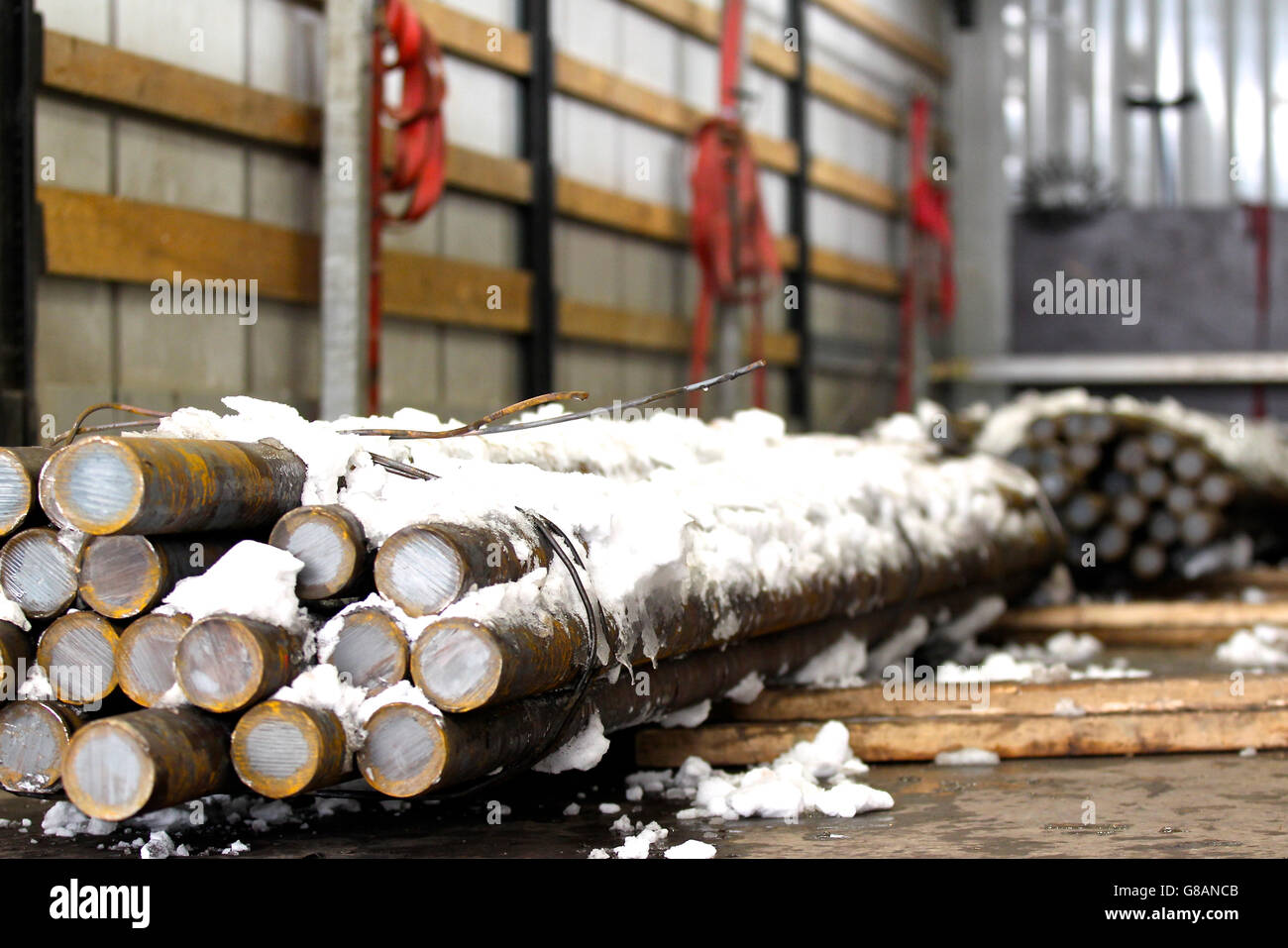 metal round billets for further processing Stock Photo - Alamy