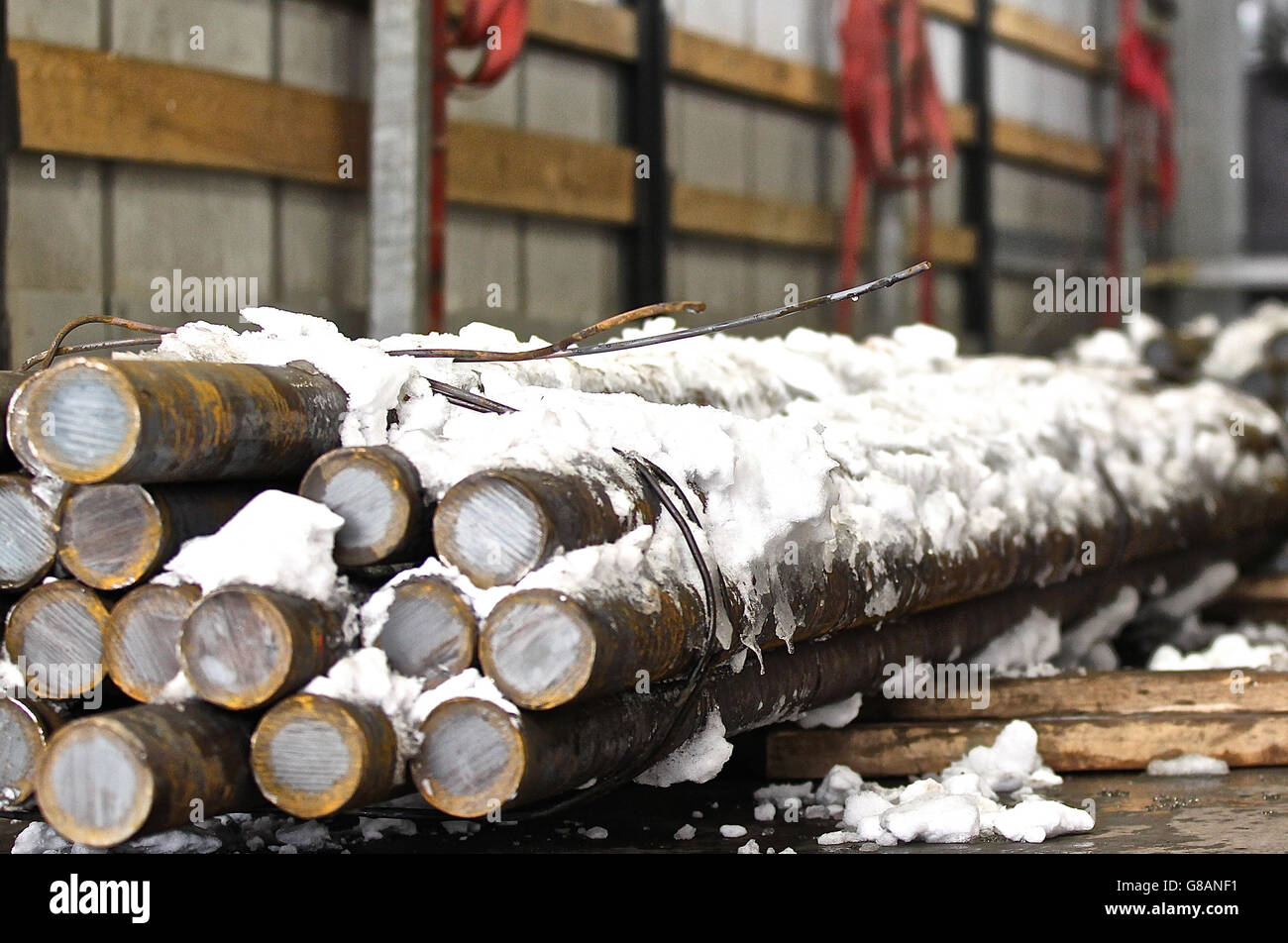 metal round billets for further processing Stock Photo - Alamy
