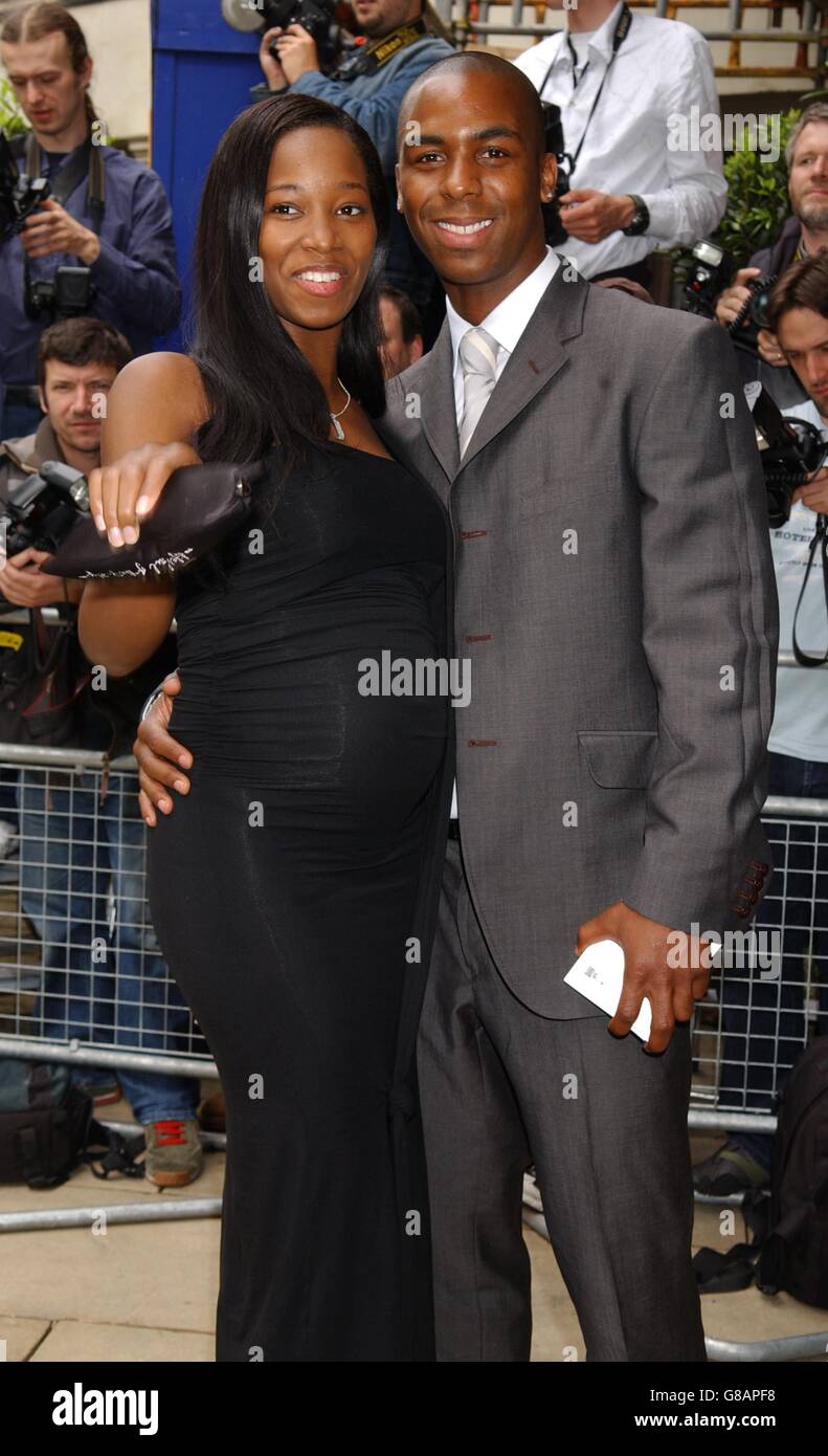 Celebrity showbiz arriving footballer with boyfriend hi-res stock ...