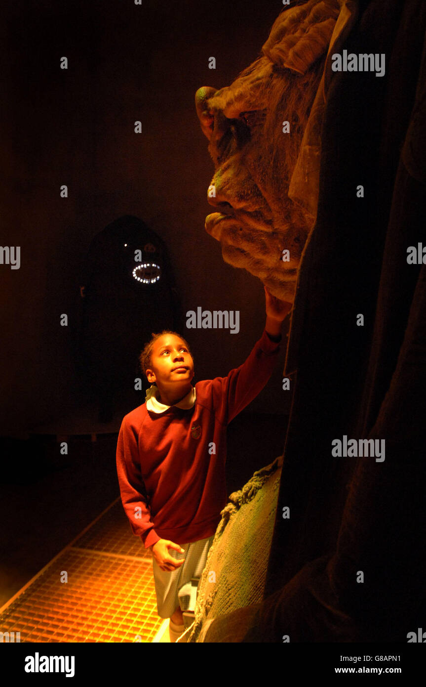 Shannon Lawal, 10yrs, from Archbishop Sumner School, London, looks up ...