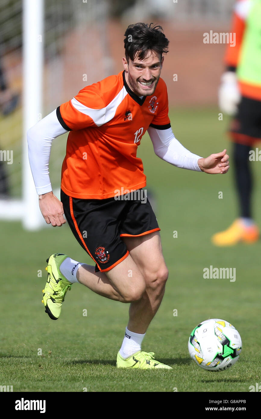 Soccer sky bet league one blackpool training squires gate hi-res stock ...