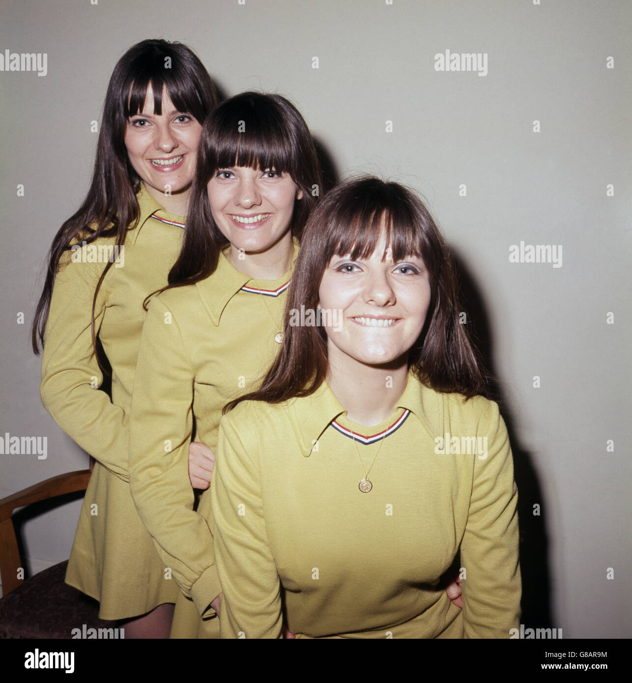 Triplet singers (l-r) Linda, Elaine and Evelyn Wilson, also known as ...