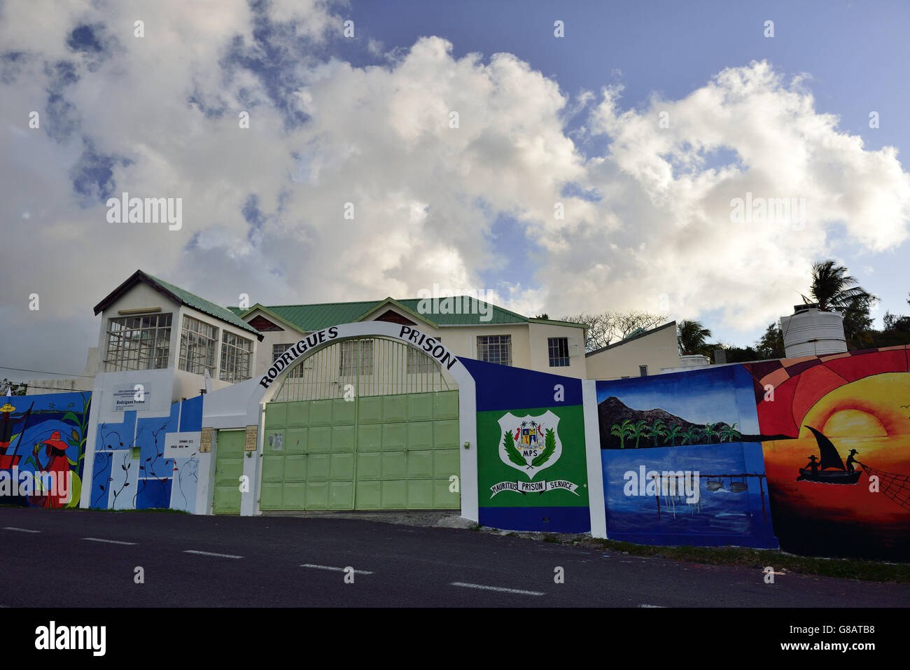 Painting on wall of prison at Port Mathurin, Rodrigues Stock Photo - Alamy