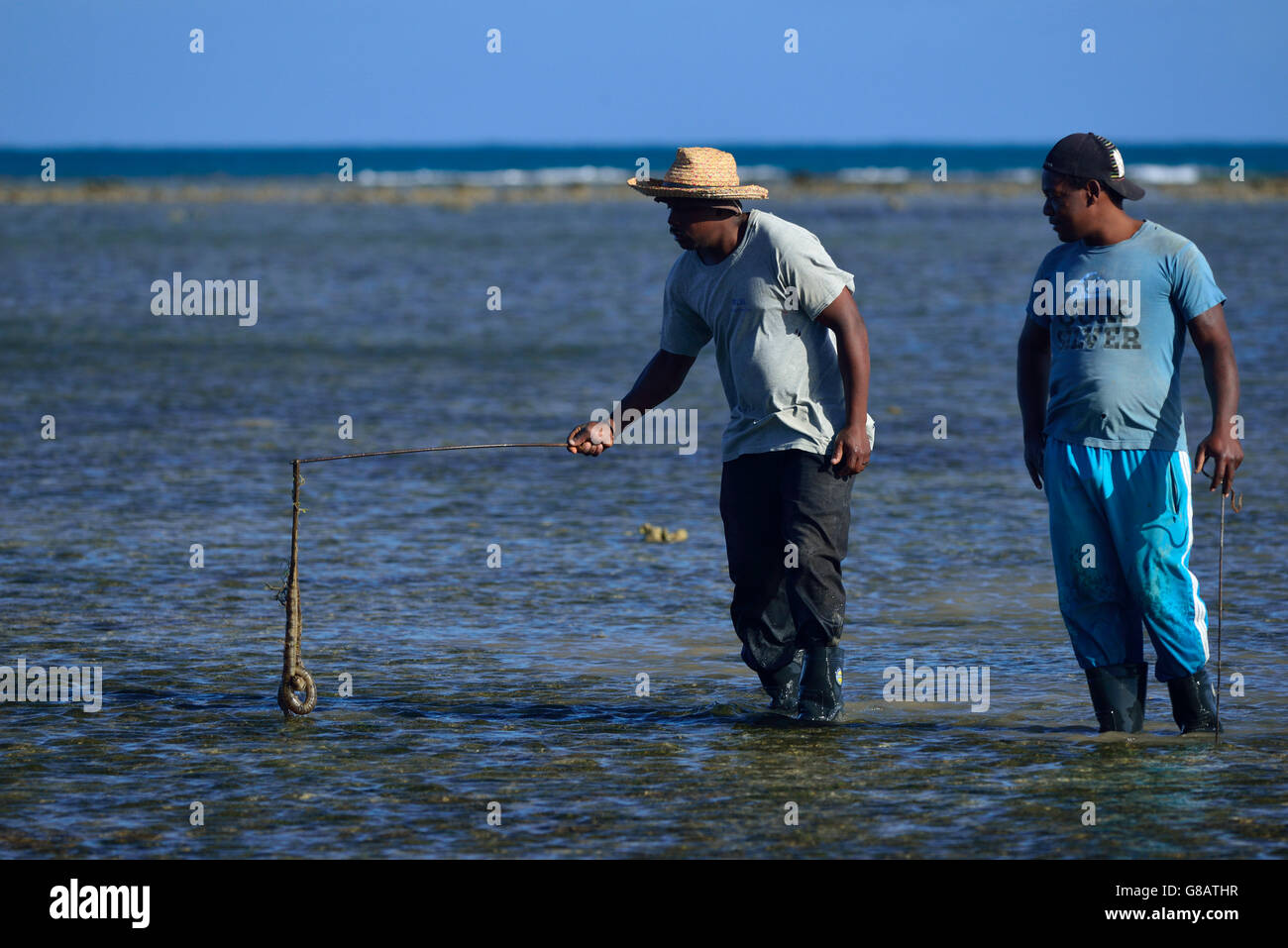 octopus fishermen, Anse aux Anglais, Rodrigues Stock Photo - Alamy