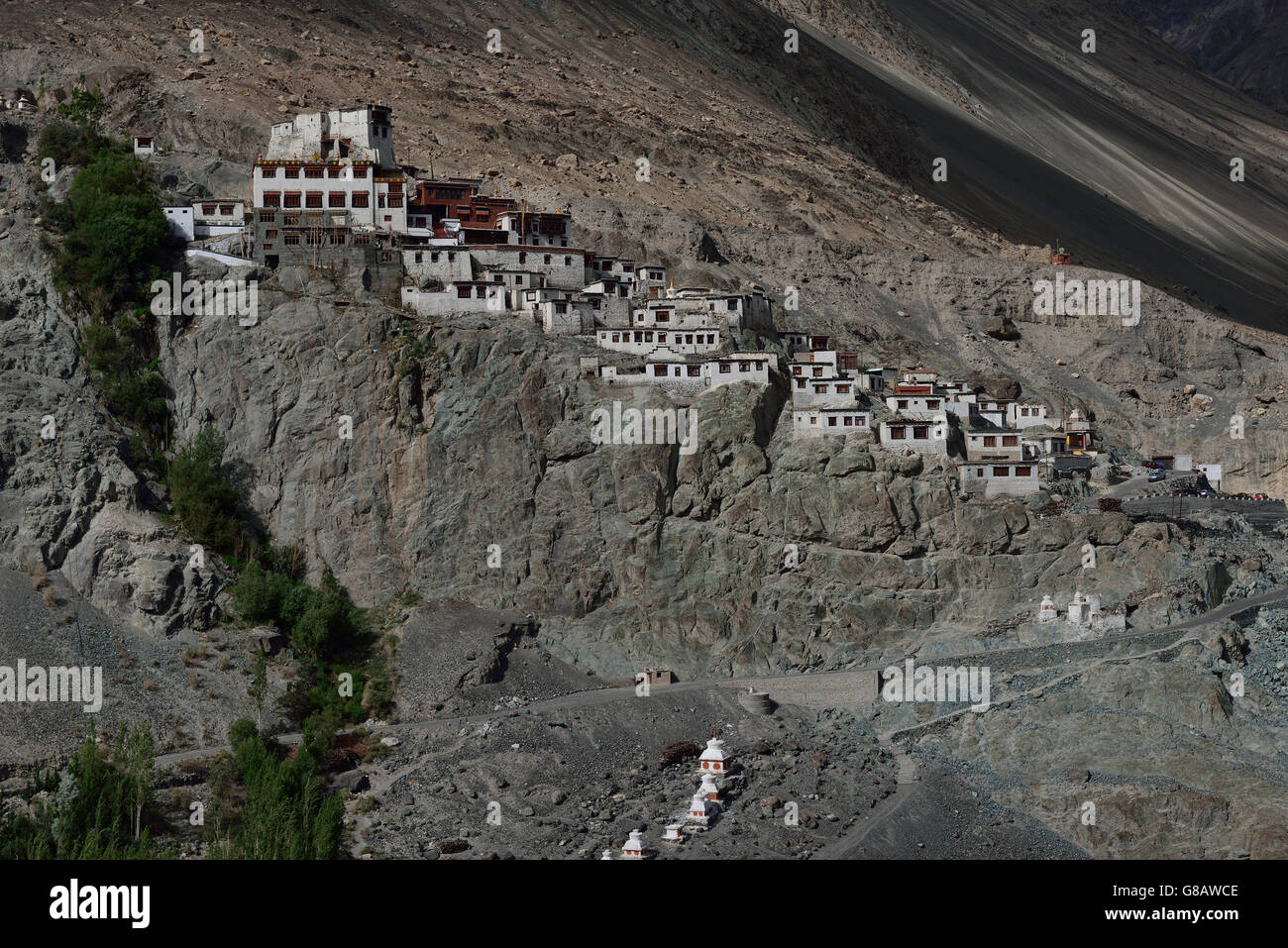 Diskit Monastery, Nubra-Valley, Ladakh, Jammu and Kaschmir, India Stock ...