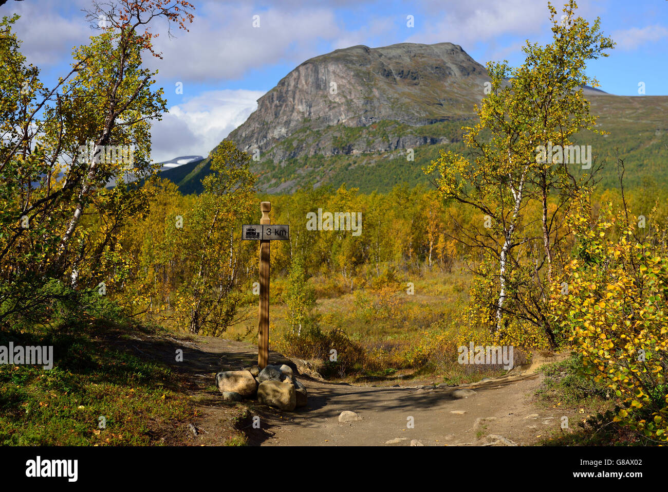 Trekking Nikkaluokta - Kebnekaise Fjaellstation, Lappland, Sweden Stock ...