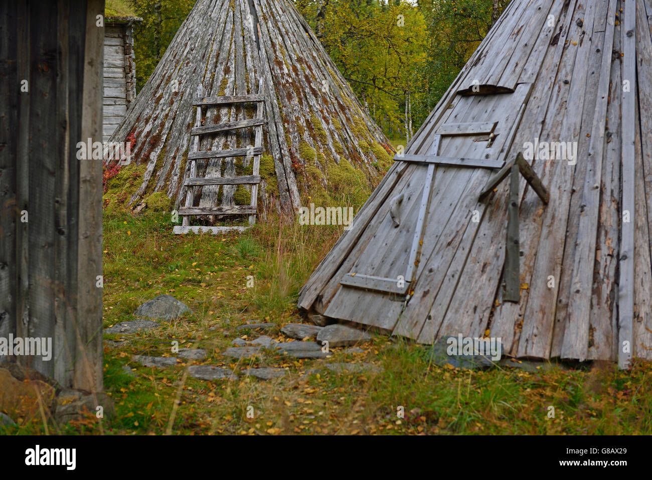Fatmomakke (sami church town), Vildmarksvaegen, Lappland, Sweden Stock ...