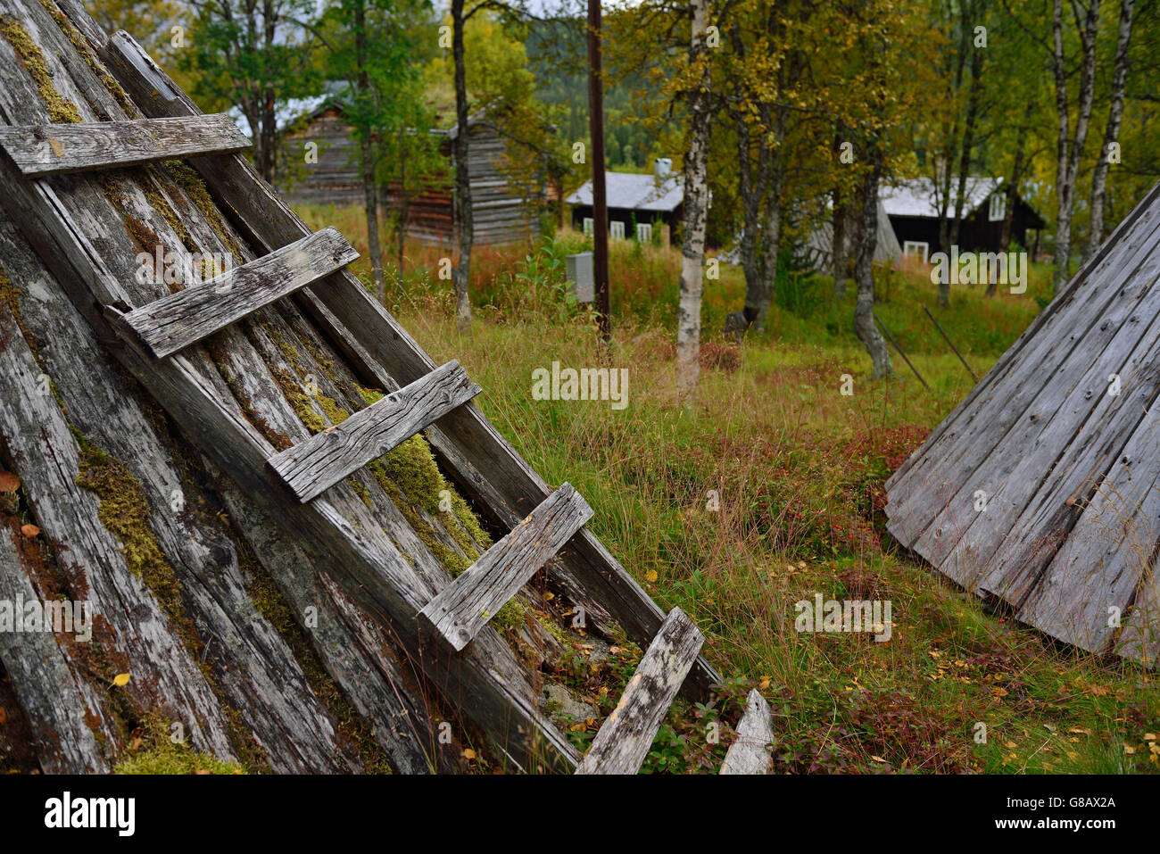Fatmomakke (sami church town), Vildmarksvaegen, Lappland, Sweden Stock ...