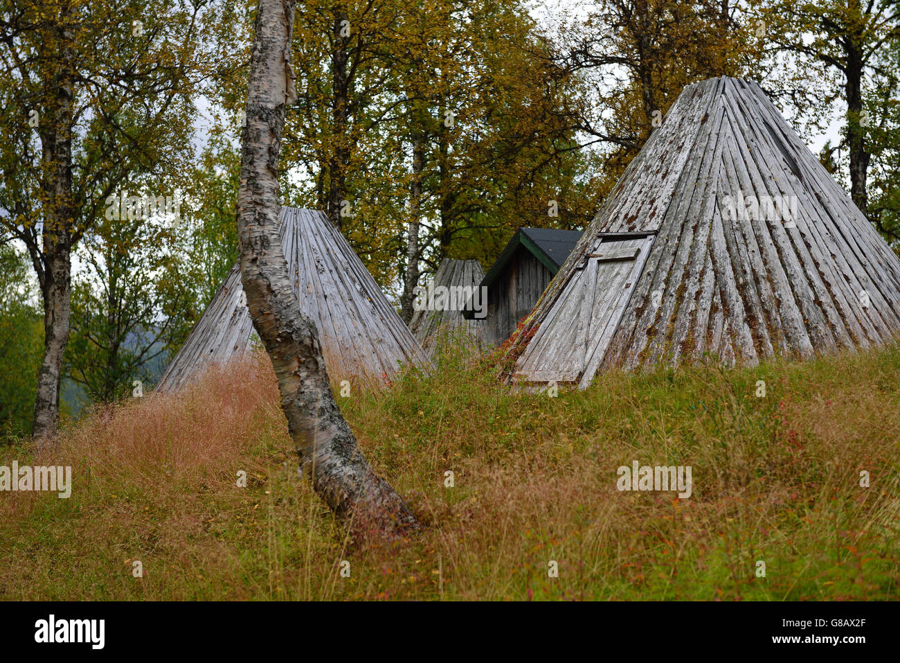 Fatmomakke (sami church town), Vildmarksvaegen, Lappland, Sweden Stock ...