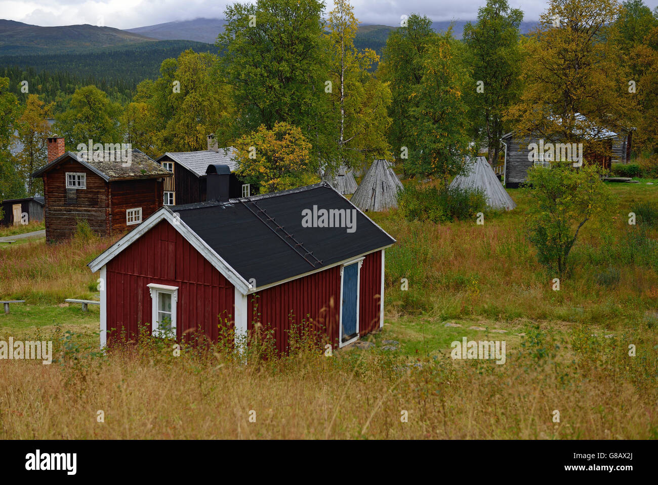 Fatmomakke (sami church town), Vildmarksvaegen, Lappland, Sweden Stock ...