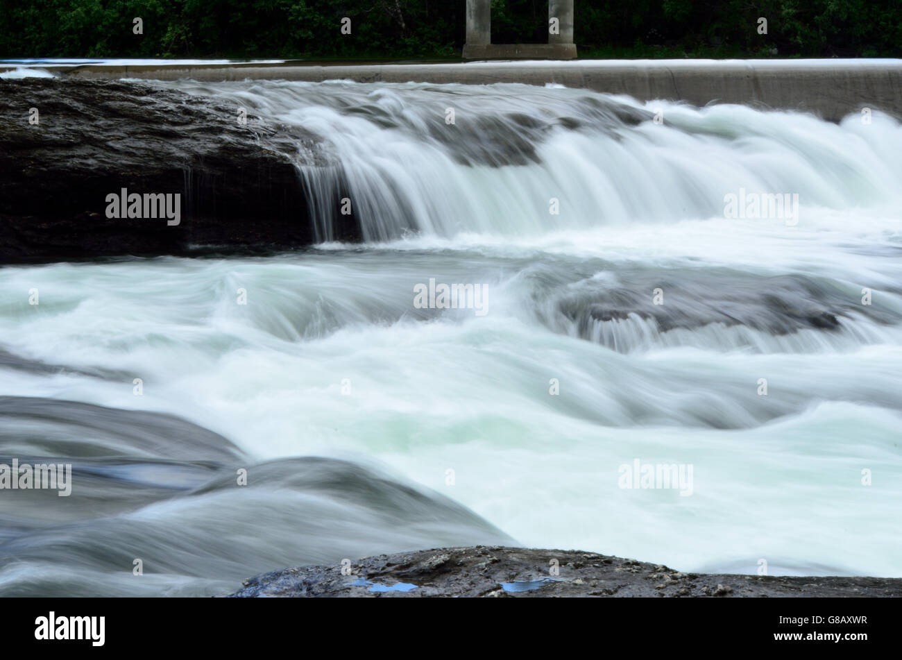 beautiful massive river flow and waterfalls in summer nature Stock ...