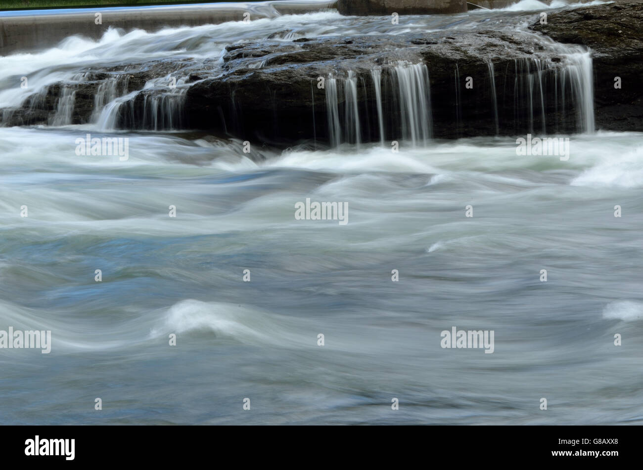 beautiful massive river flow and waterfalls in summer nature Stock ...