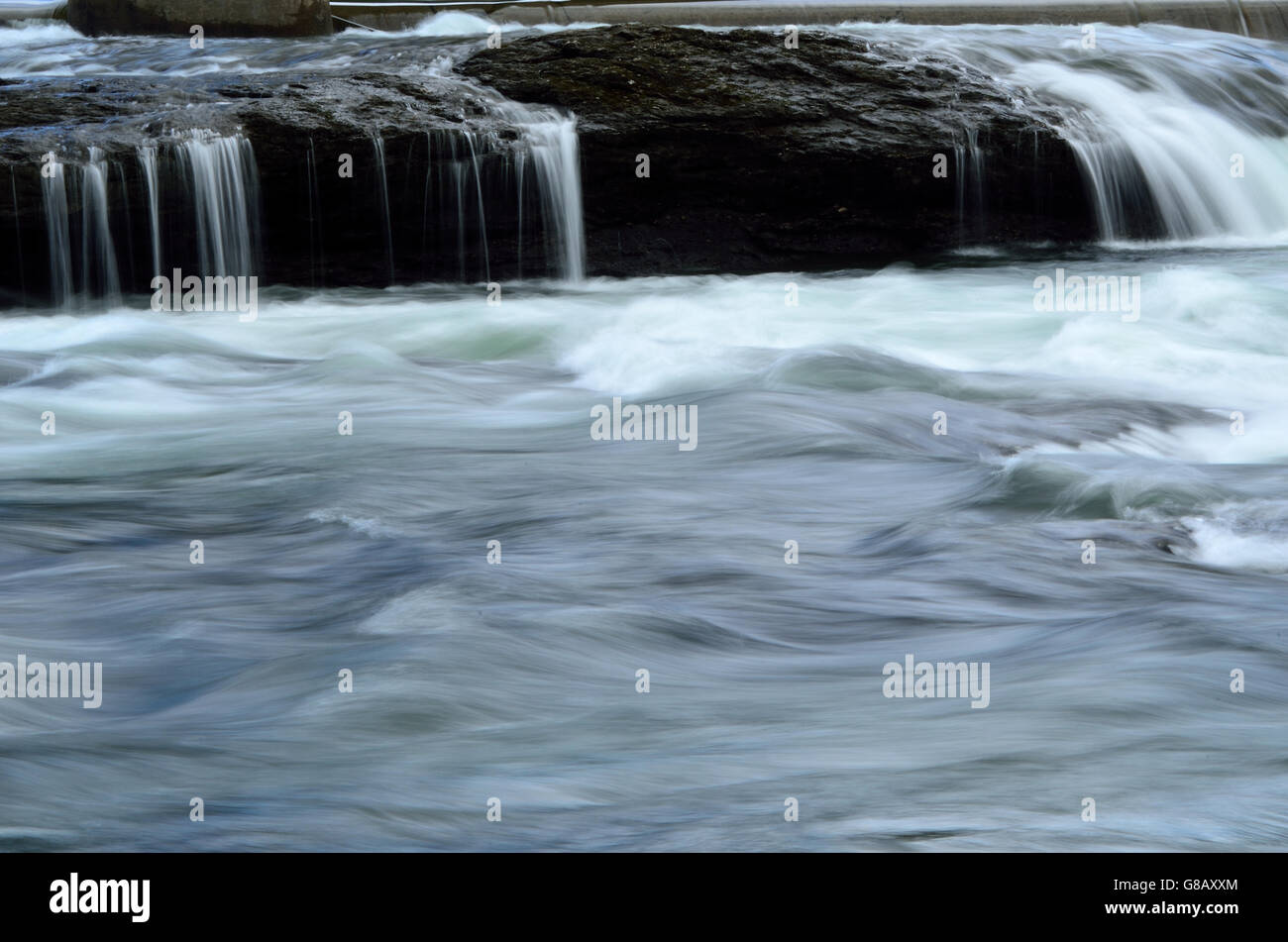 beautiful massive river flow and waterfalls in summer nature Stock ...