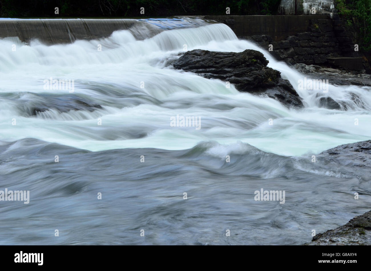 beautiful massive river flow and waterfalls in summer nature Stock ...