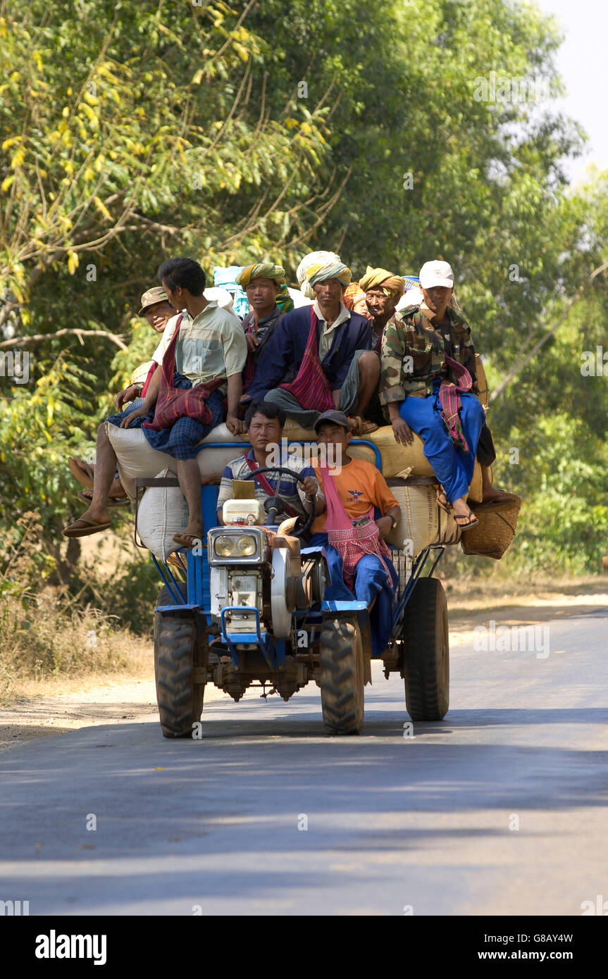 Asia, Myanmar, Bagan, people on a car Stock Photo - Alamy