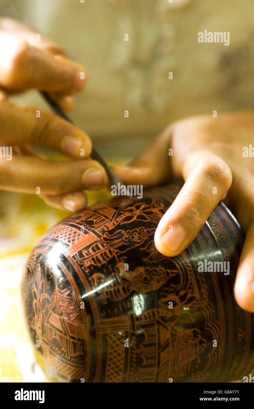 Burmese lacquerware hi-res stock photography and images - Alamy