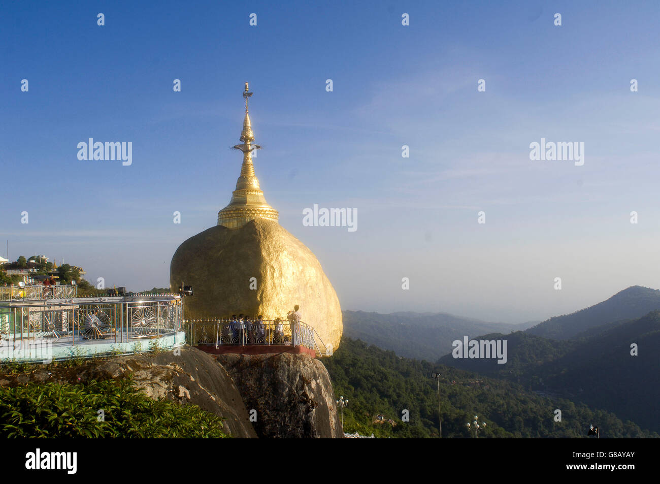 Asia, Myanmar, Kyaiktiyo is a place of first pilgrimage to the Buddhist ...