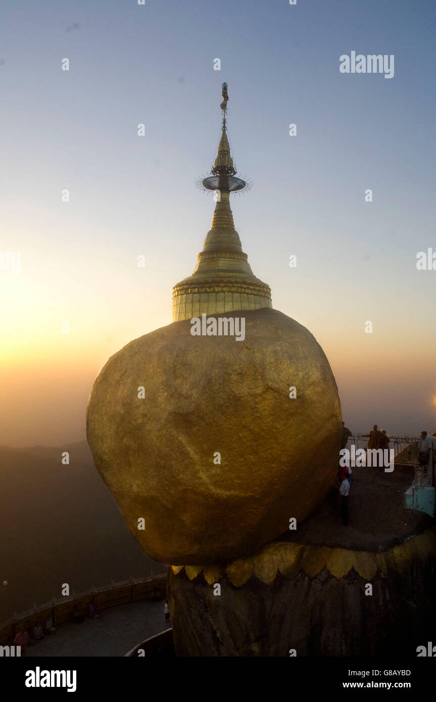 Asia, Myanmar, Kyaiktiyo is a place of first pilgrimage to the Buddhist ...
