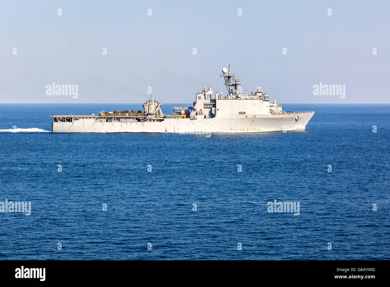 Grey warship supplier is underway in the sea Stock Photo - Alamy