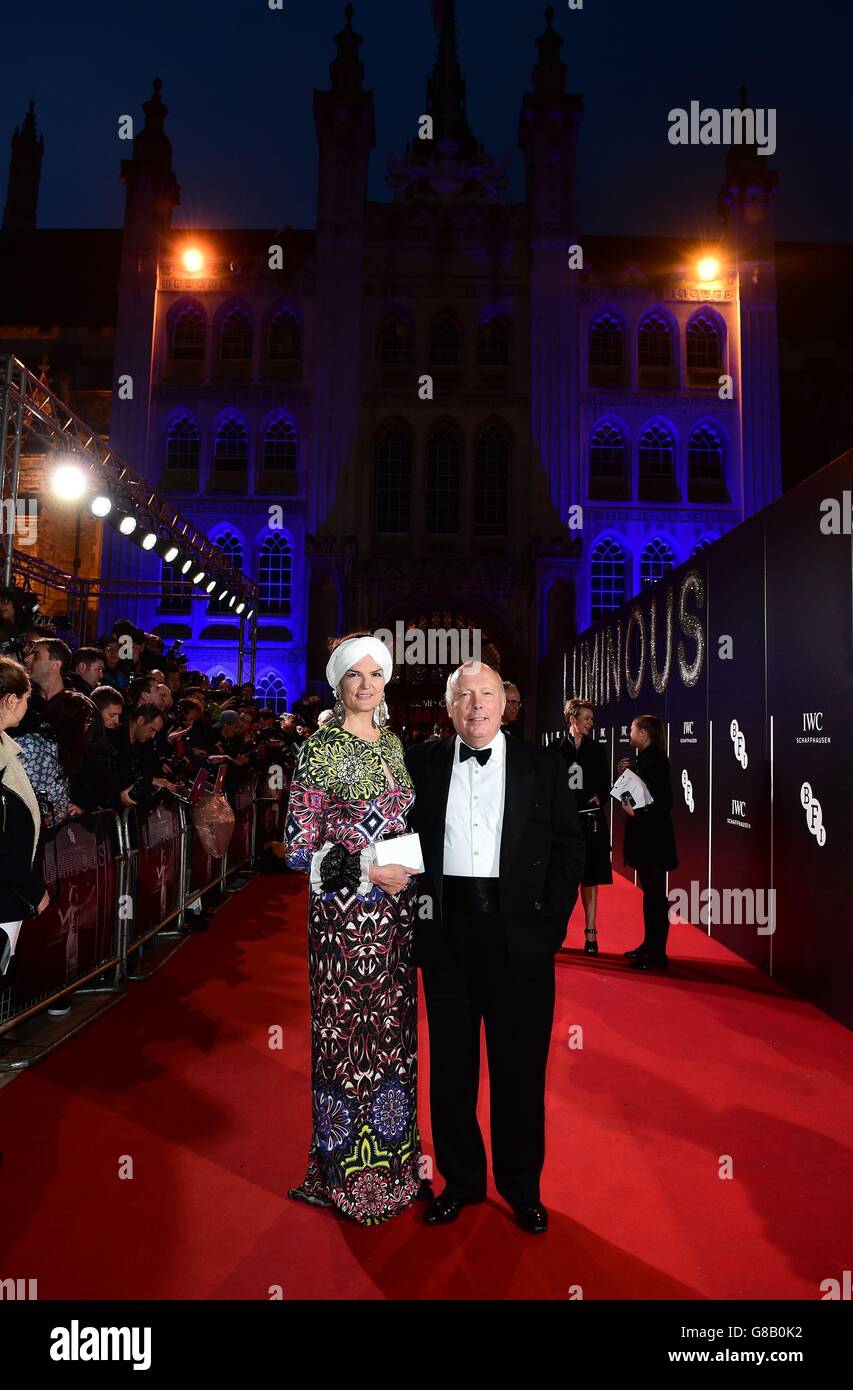 Julian fellowes and wife emma kitchener fellowes hi-res stock ...